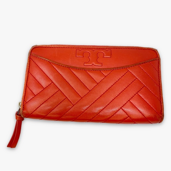 Tory Burch | Bags | Tory Burch Alexa Red Quilted Soft Leather Zip ...